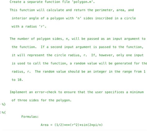 Solved Create A Separate Function File Polygon M This Chegg