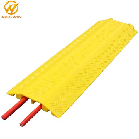 Plastic Yellow Indoor Flooring Electric Wire Cover For Protection