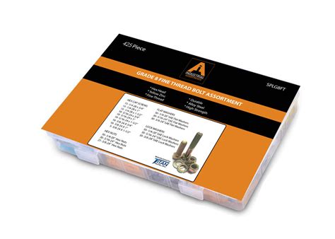 425 Pieces Bolt And Nut Assortment Grade 8 Fine Thread —