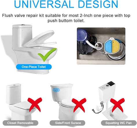 One Piece Toilet Flush Kit Toilet Flush Repair Kit Push Button Valve