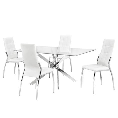 Brassex Inc William 5 Piece Dining Set White The Home Depot Canada