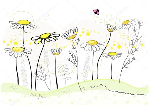 Daisy Spring Flowers Background Floral Abstract Background Vector