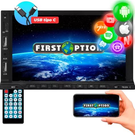 Central Multimídia Usb Tipo C Universal 2 Din Bluetooth And Sd Parcelamento Sem Juros