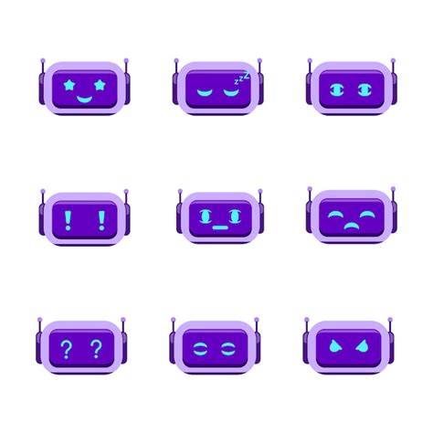 Premium Vector Robot Emotion Set Chatbot Avatar Chatbot Character