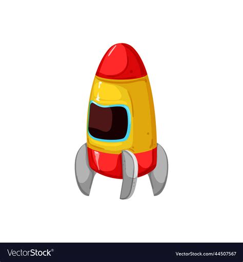 Fly Rocket Toy Cartoon Royalty Free Vector Image