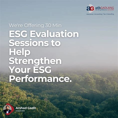 Were Offering 30 Min Esg Evaluation Sessions To Help Strengthen Your