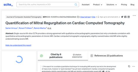 Quantification Of Mitral Regurgitation On Cardiac Computed Tomography