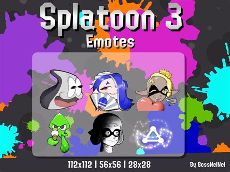 Splatoon 3 Emotes 6 Emotes For Twitch Youtube Discord And Etsy