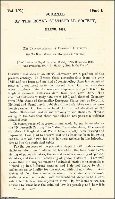 The Interpretation Of Criminal Statistics An Uncommon Original Article From The Journal Of The