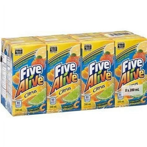 Five Alive Peach Citrus Juice Box 8ct 200ml67 Fl Oz