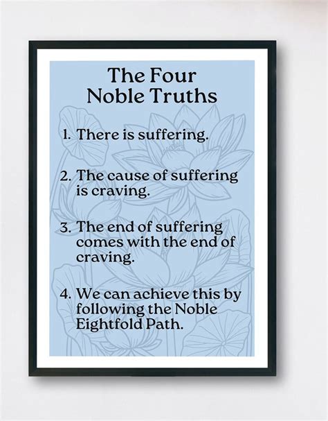 The Four Noble Truths Print A Digital Downloadable Poster Etsy