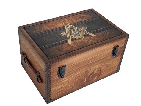 Blue Freemason Compass And Square Ts Wooden Keepsake Box