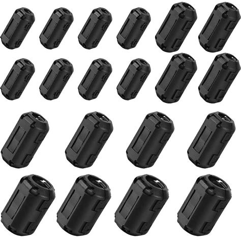 20 Pieces Ferrite Cores Clip Ring Ferrite Ring Interference Suppressor Clips Cable Noise