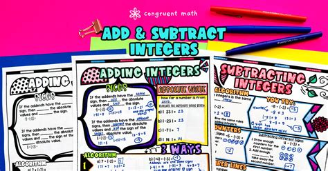 Adding And Subtracting Integers Congruent Math