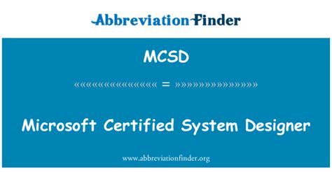 Mcsd Significa Diseñador De Sistemas Certificado Microsoft Microsoft Certified System Designer