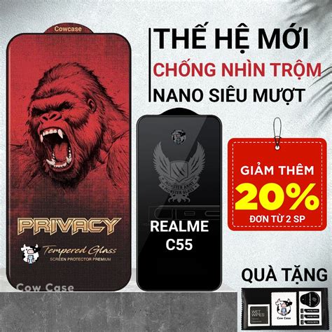 Realme C55 Full Screen Anti Peeping Tempered Glass Meocase Screen