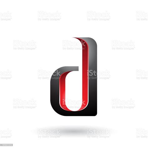 Red And Black Shaded Letter D Vector Illustration Stock Illustration
