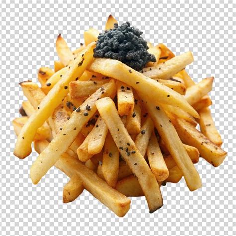 Black Truffle Fries Isolated On White Background Premium Ai Generated Psd