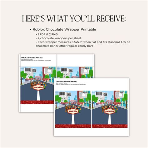 Roblox Chocolate Wrapper Printable Roblox Chocolate Bar Wrapper