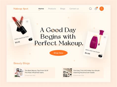 Beauty Product Website Header Behance
