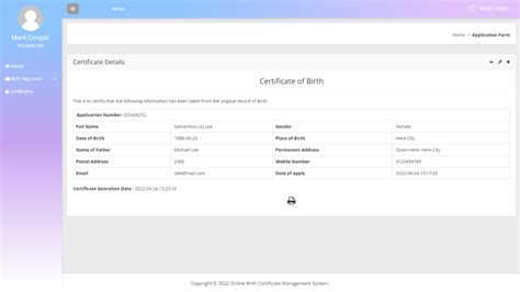 Online Birth Certificate Management System Project In Php With Source