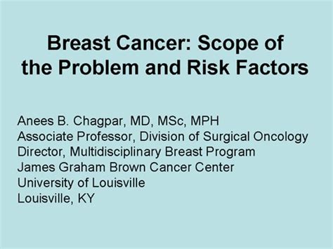 Breast Cancer Scope Of Problem And Risk Factors Slides With Transcript