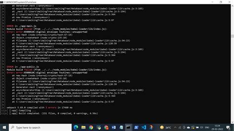 Command Yarn Build Hot Showing Errors For Setting Up Environment In
