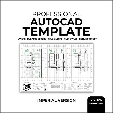 Autocad Template Imperial Units Professional Layers Dynamic Blocks