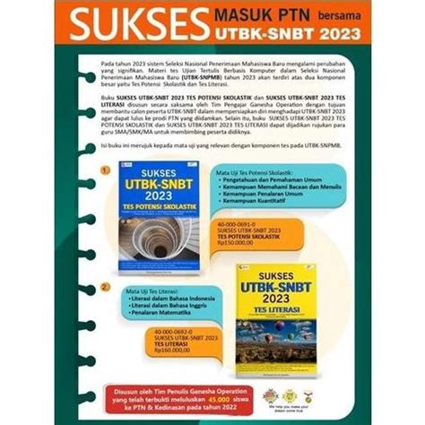 Jual Andra Buku Utbk Snbt Ganesha Operation Duta 2023 Tes Literasi Kota Tangerang Selatan