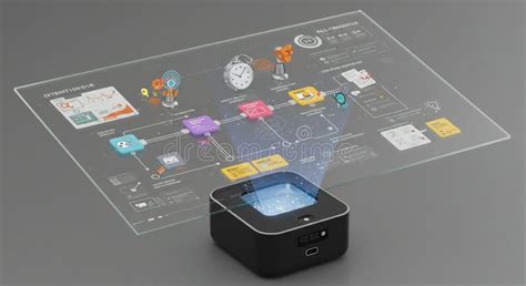 A Compact Cube Shaped Black Projector Displays A Futuristic