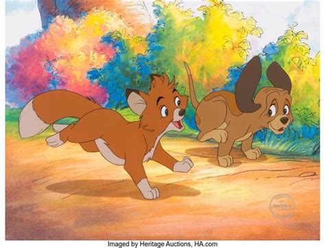 The Fox And The Hound The Chase Tod And Copper Sericel Walt Disney