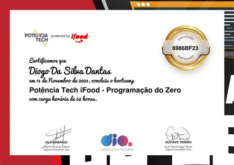 Conclusão Potência Tech Ifood Programação Do Zero Diogo Dantas