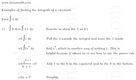 Step By Step Example Of Finding The Antiderivative Of A Constant