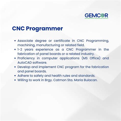 Job Hiring Greenmetal Electric Manufacturing Corporation