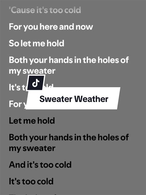 The Neighbourhood Sweater Weather Lyrics Explained Tiktok