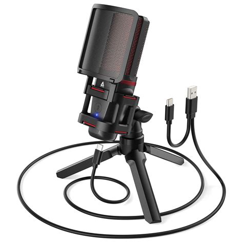 Audio Array Usb Condenser Microphone Kit With Tripod For Gaming Streaming And Meeting Plug
