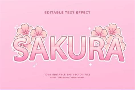 Sakura Text Effect Vector Free Download