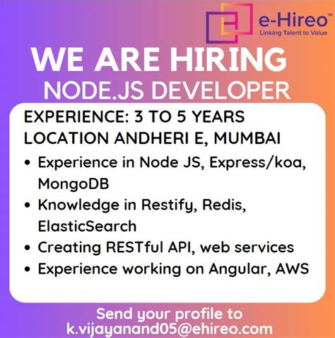 Vijayanand K On Linkedin Hiring Jobopening Nodejs Nodejsdevelopers Webdeveloper