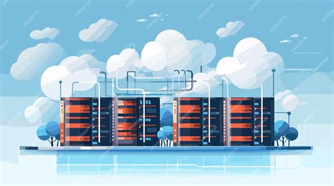 Modern Data Center Graphic Design Vector Illustration Premium Ai
