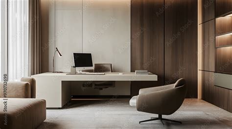 52 Elegant Workspace Featuring A Neutral Color Palette And Minimalist