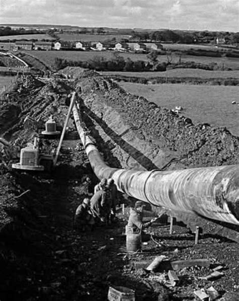 Route Of Shells Oil Pipe From Rhos Goch Anglesey To Stanlow Refinery