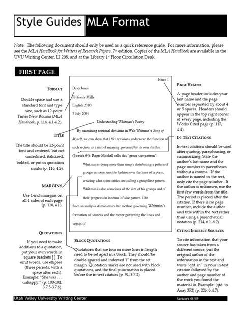 MLA Formatting Guide | PDF | Citation | World Wide Web