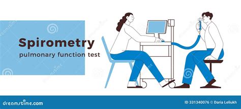 Spirometry Pulmonary Function Test Medical Specialist With Male Patient Performs Spirometry In