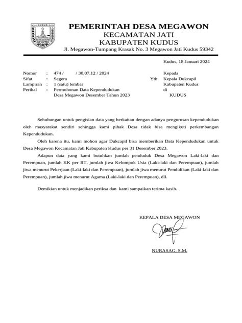 Surat Keluar Dukcapil 1 Pdf