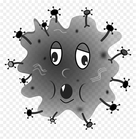 Dead Virus Germ Microbe Cell Cartoon Symbols Stock Vector Clip Art