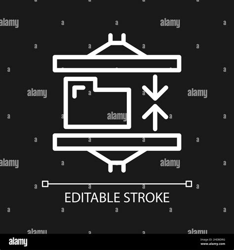 Data Compression Technique White Linear Pixel Perfect Icon For Dark Theme Stock Vector Image