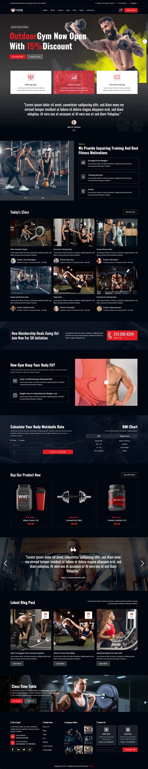 健身俱乐部网站设计模板，html健身网页设计代码 17素材网