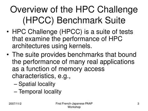 ppt the ffte library and the hpc challenge hpcc benchmark suite
