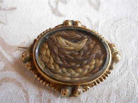 Victorian Oval Hair Brooch Victorian Jewelry Mourning Locket