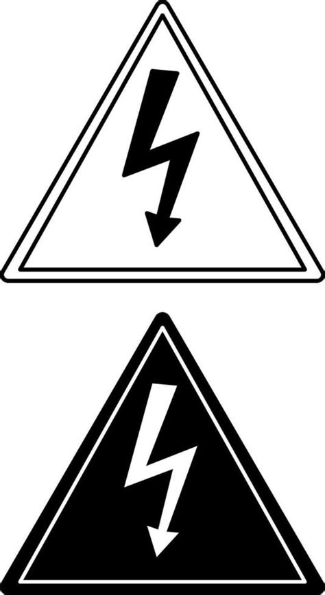 High Voltage Signs Black And White Icons Danger Warning Sign 50393736